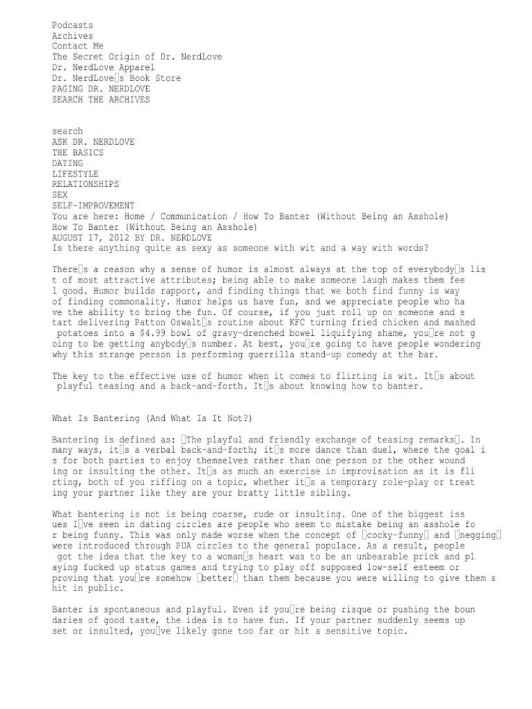 How to Banter | Flirting | Conversation