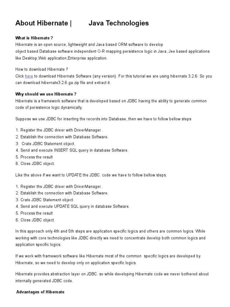 H1-About Hibernate PDF | PDF