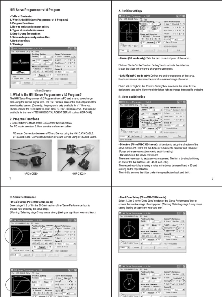Hitec Hmi Servo Programmer Manual | PDF | Servomechanism | Personal Computers