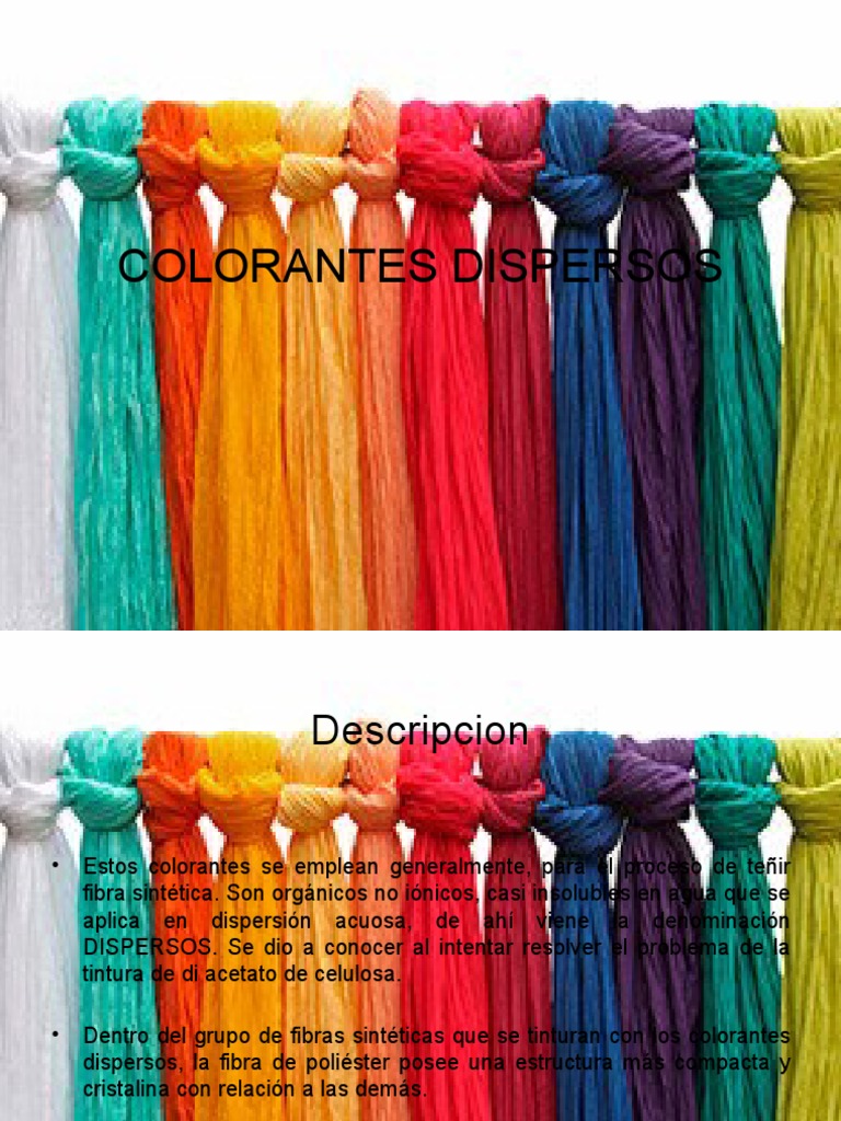 Colorantes Dispersos | PDF | Fibra sintética | Agua