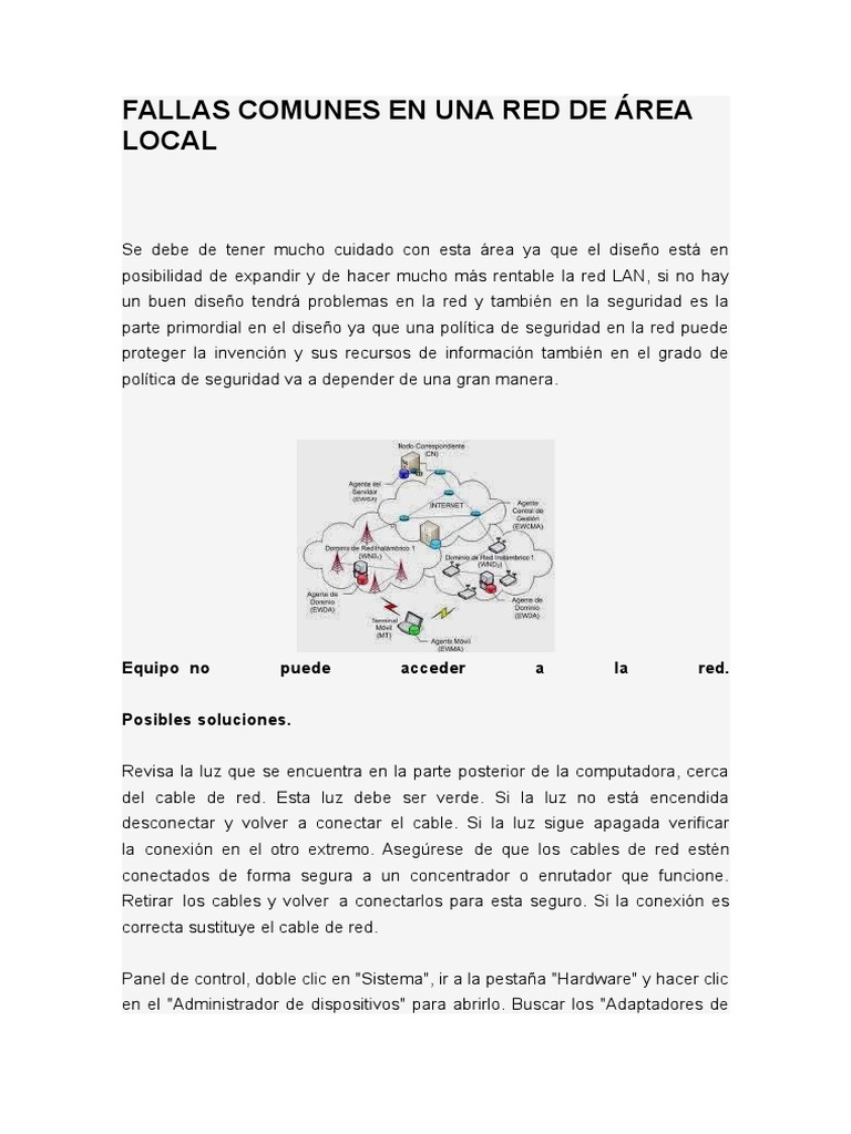 Fallas Comunes en Una Red de Área Local | PDF | Protocolos de internet ...
