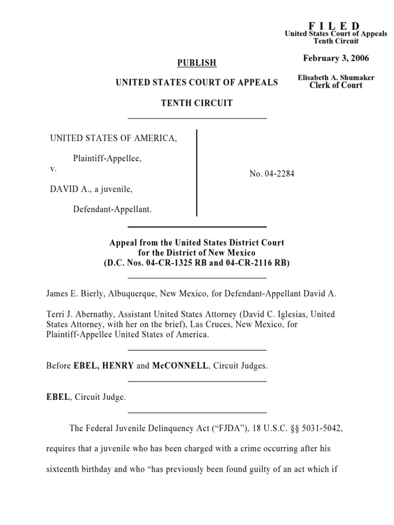 United States v. A., 436 F.3d 1201, 10th Cir. (2006) | PDF ...