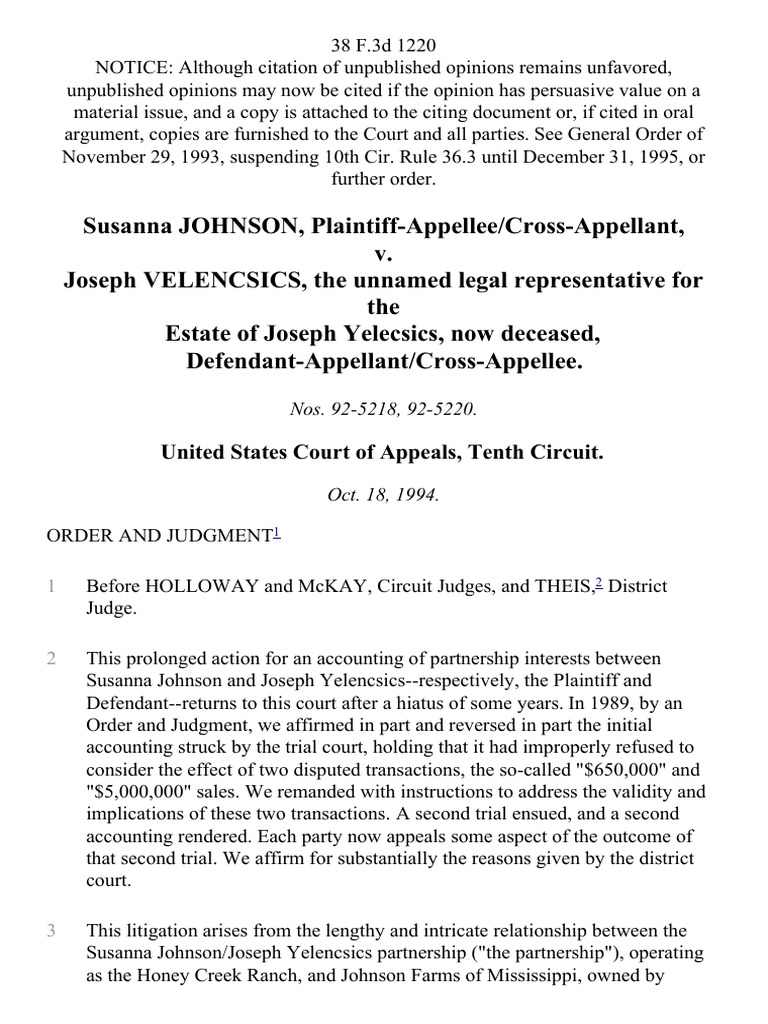 Susanna Johnson, Plaintiff-Appellee/cross-Appellant v. Joseph ...