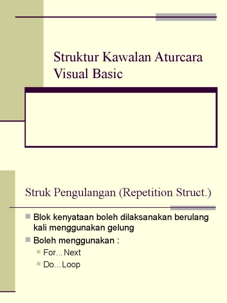 Struktur Kawalan Aturcara Visual Basic | PDF