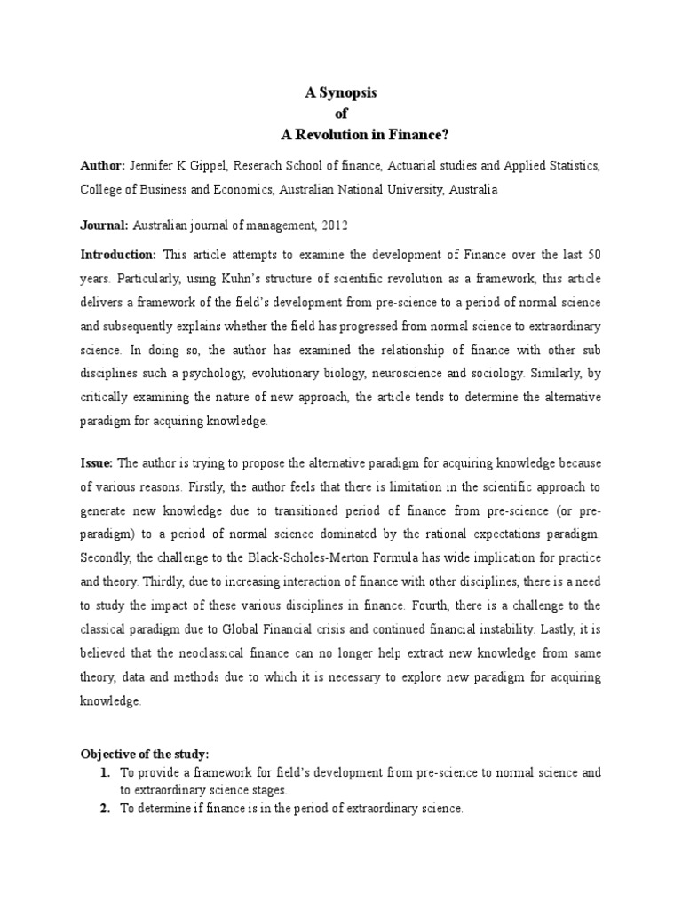 Article Synopsis | Download Free PDF | Paradigm | Science