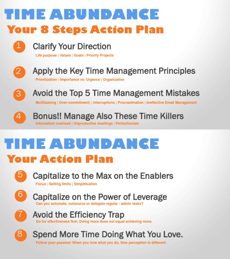 8 Steps Action Plan to Achieve Time Abundance | PDF