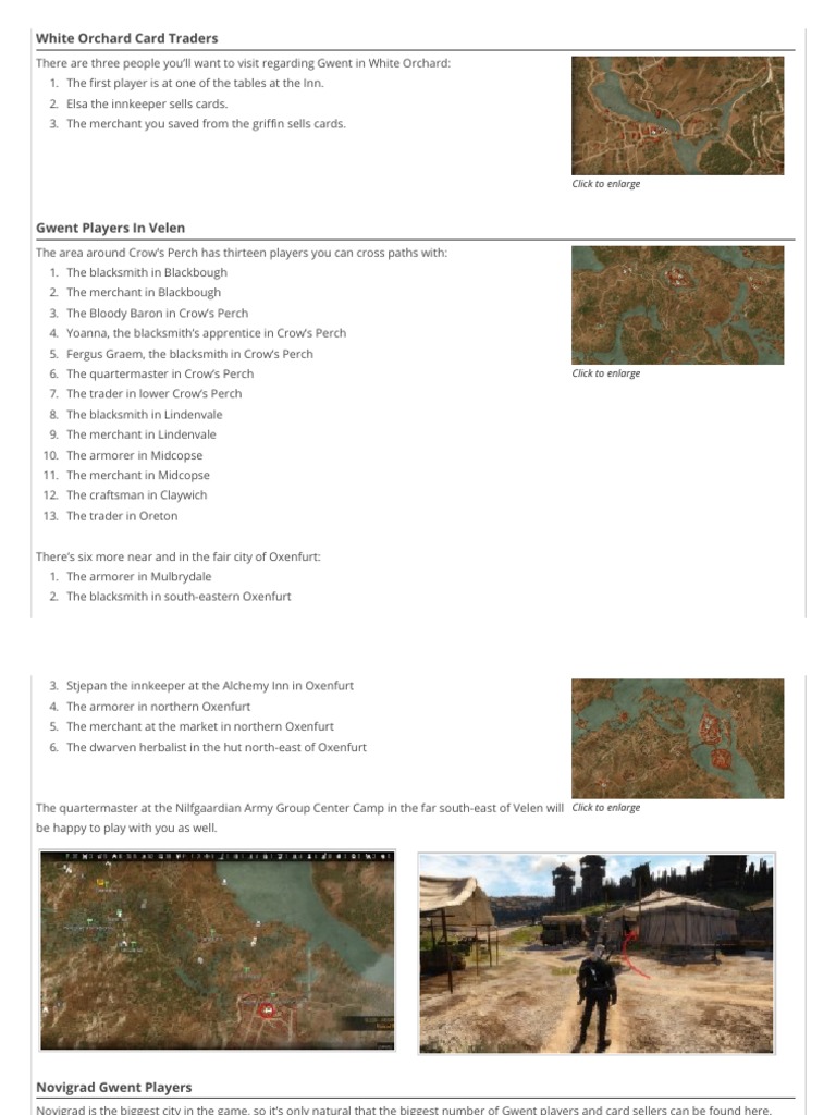 Gwent Players & Merchants Guide The Witcher 3 | PDF | Nature