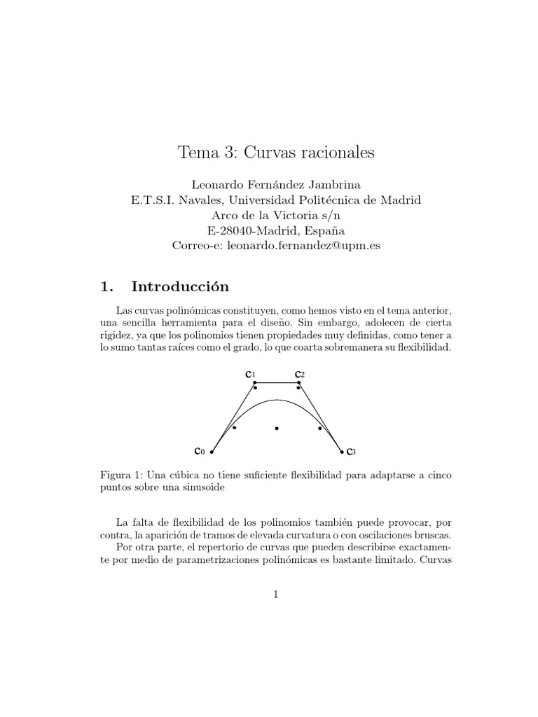 Curvas Racionales | PDF | Curva | Vector Euclidiano
