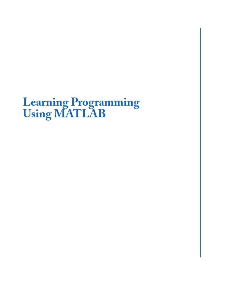 Learning Programming Using Matlab | PDF | Matlab | Computer Program