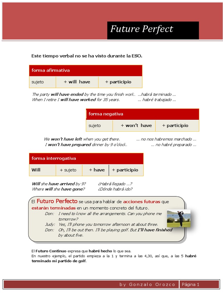 Future Perfect | PDF | Grammar | Language Mechanics