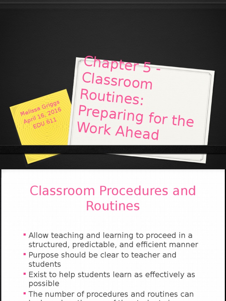 Chapter 5 - Classroom Routines | PDF | Classroom | Education Theory