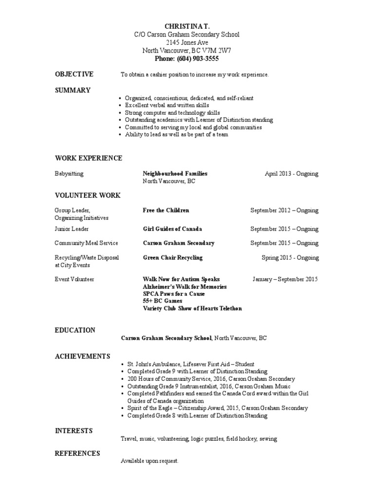 Resume Sample-2 | PDF | Behavior Modification | Cognition