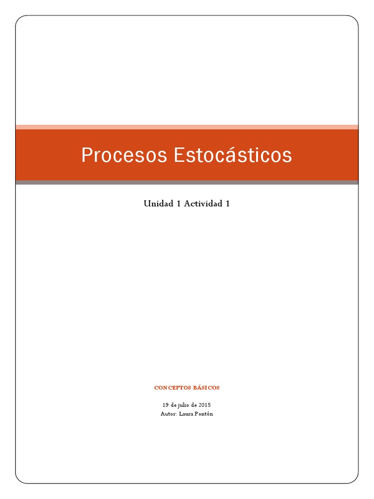Conceptos de Procesos Estocásticos | PDF | Variable aleatoria | Función ...