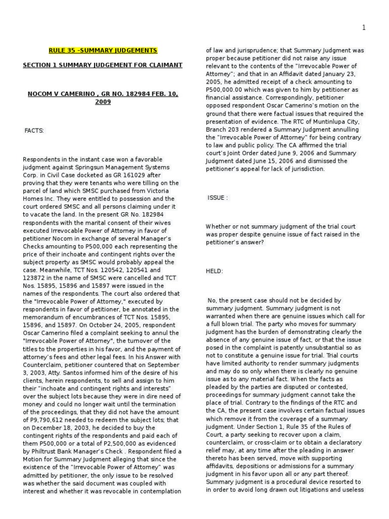 Rule 35 Full Text | PDF | Summary Judgment | Judgment (Law)