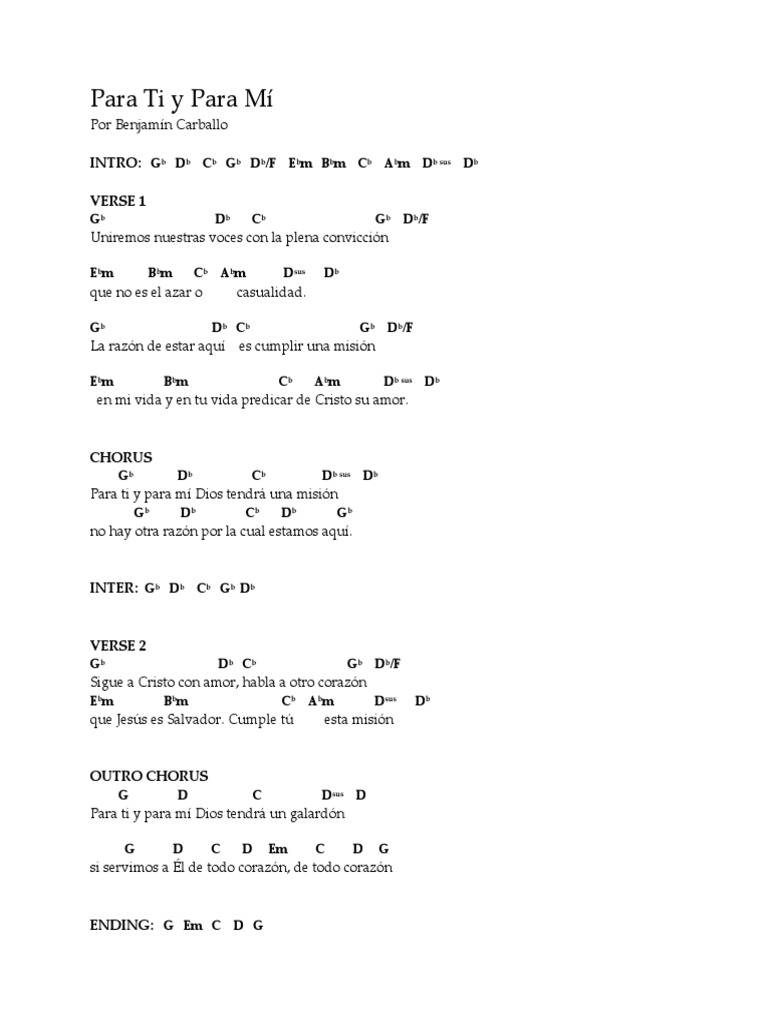 Para Ti y para Mí | PDF