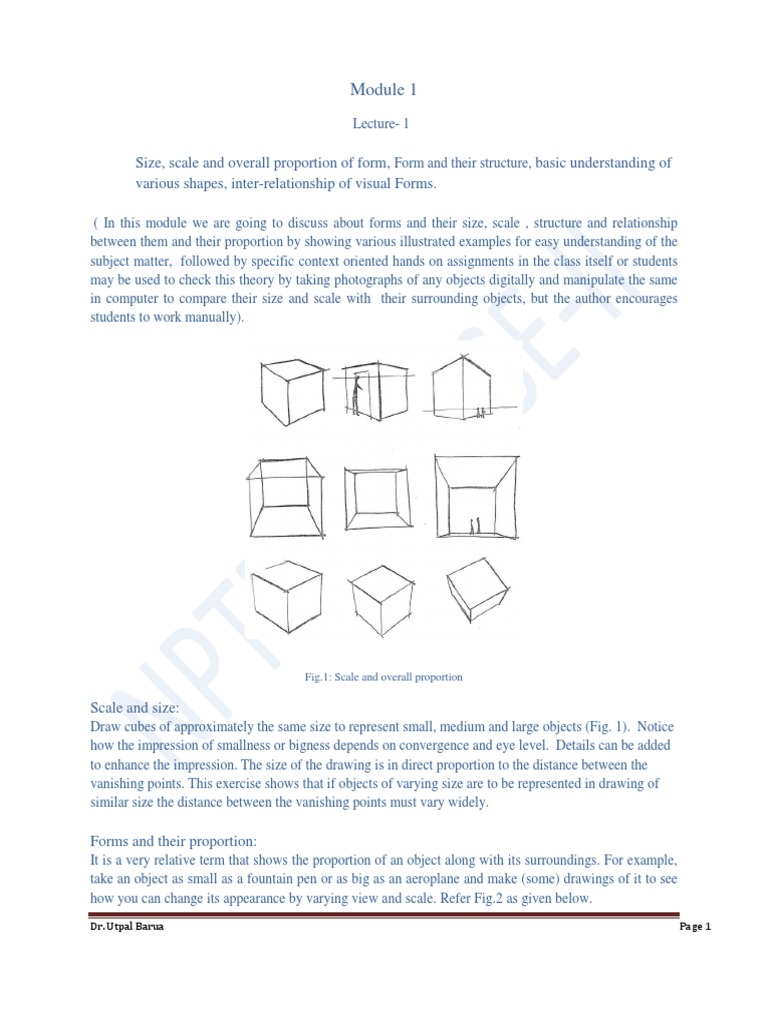 Size, Scale and Overall Proportion of Form, Basic Understanding of ...