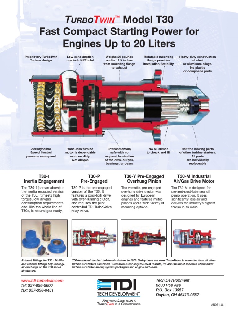 Product Sheet - TDI T30 | PDF | Gas Turbine | Engines