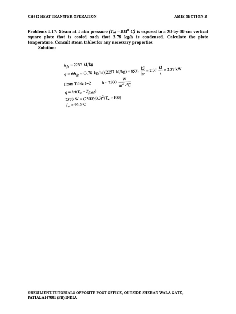 CH412 Heat Transfer | PDF