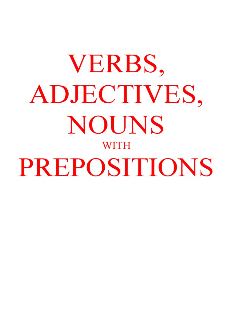 Prep Verb Adj Noun | PDF | Adjective | Noun