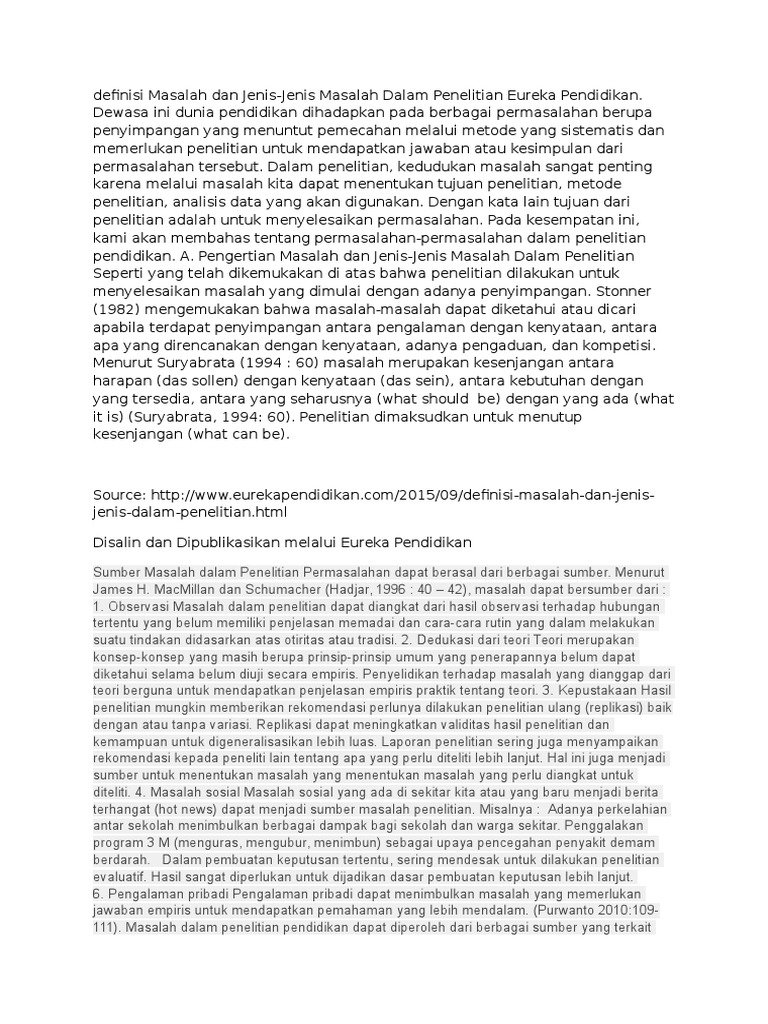 Definisi Masalah Dan Jenis | PDF