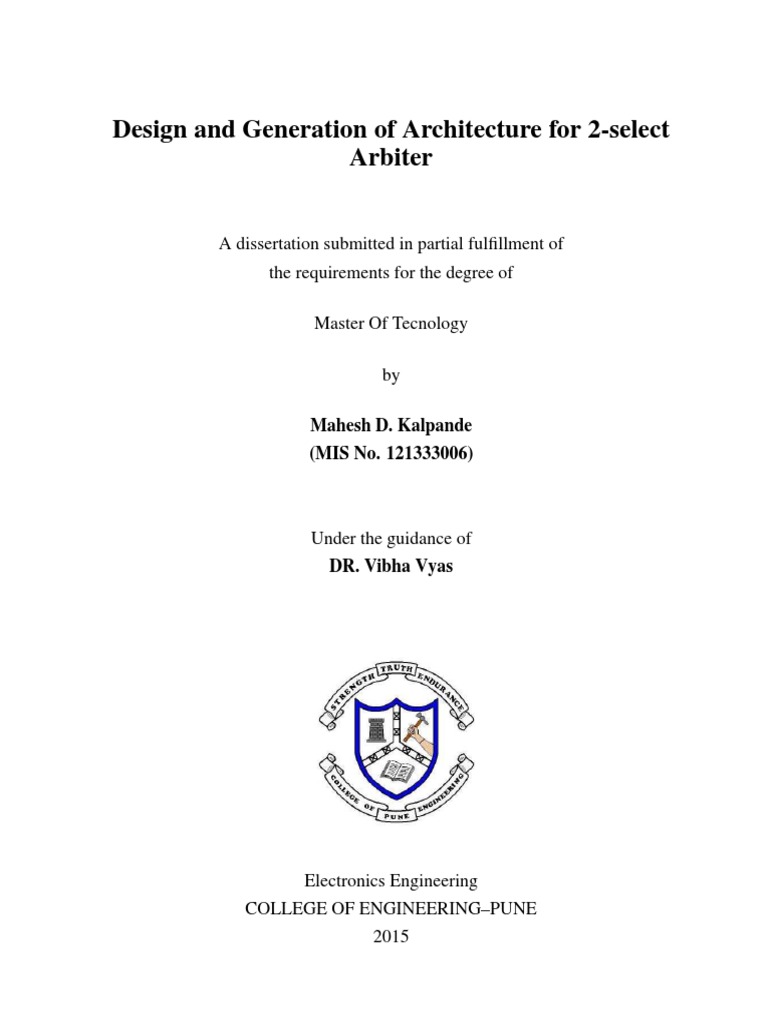 Design and Generation of 2-Select Arbiter | PDF | Arbitration | Digital Electronics