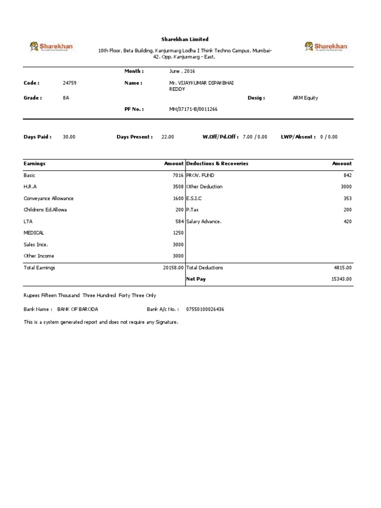 Payslip Multi | PDF