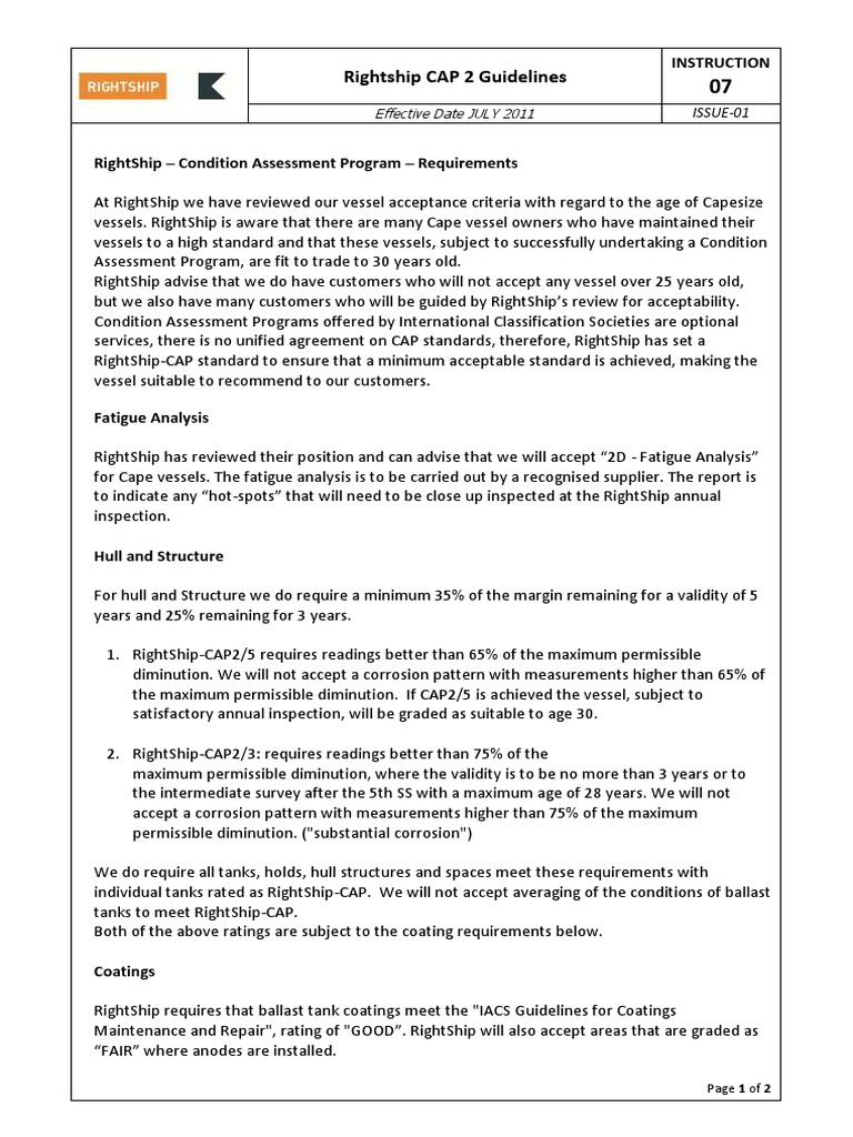 Instruction-07 Rightship Cap 2 Guideline 01 | PDF | Water Transport ...