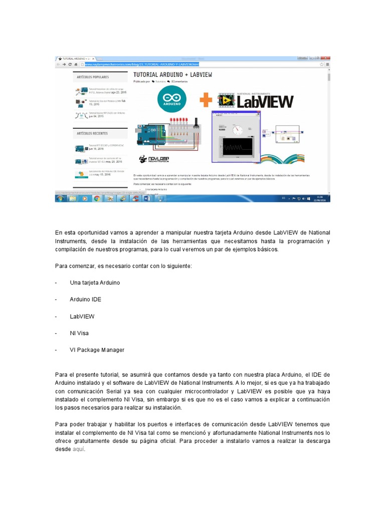 Arduino y Labview | PDF | Arduino | Entorno de desarrollo integrado