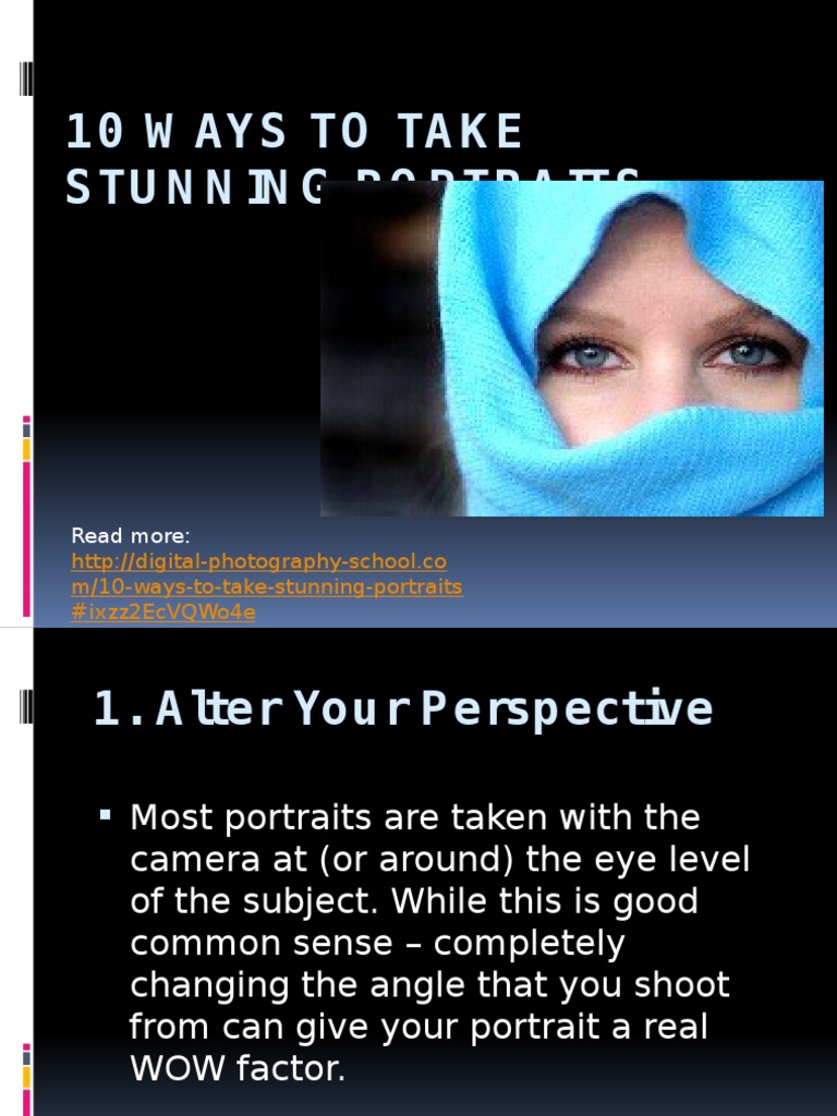 10 Ways To Take Stunning Portraits | PDF | Career & Growth