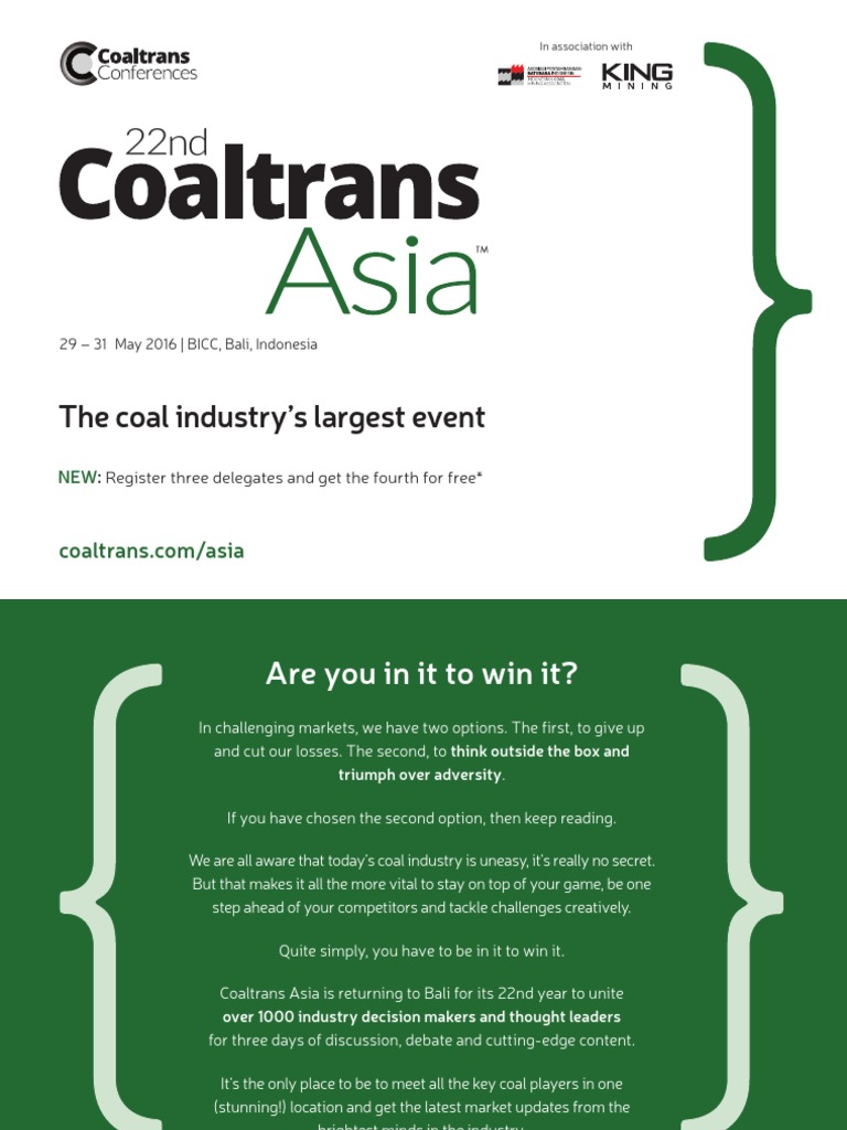 Coaltrans Asia Brochure 2016 | PDF | Coal | Indonesia