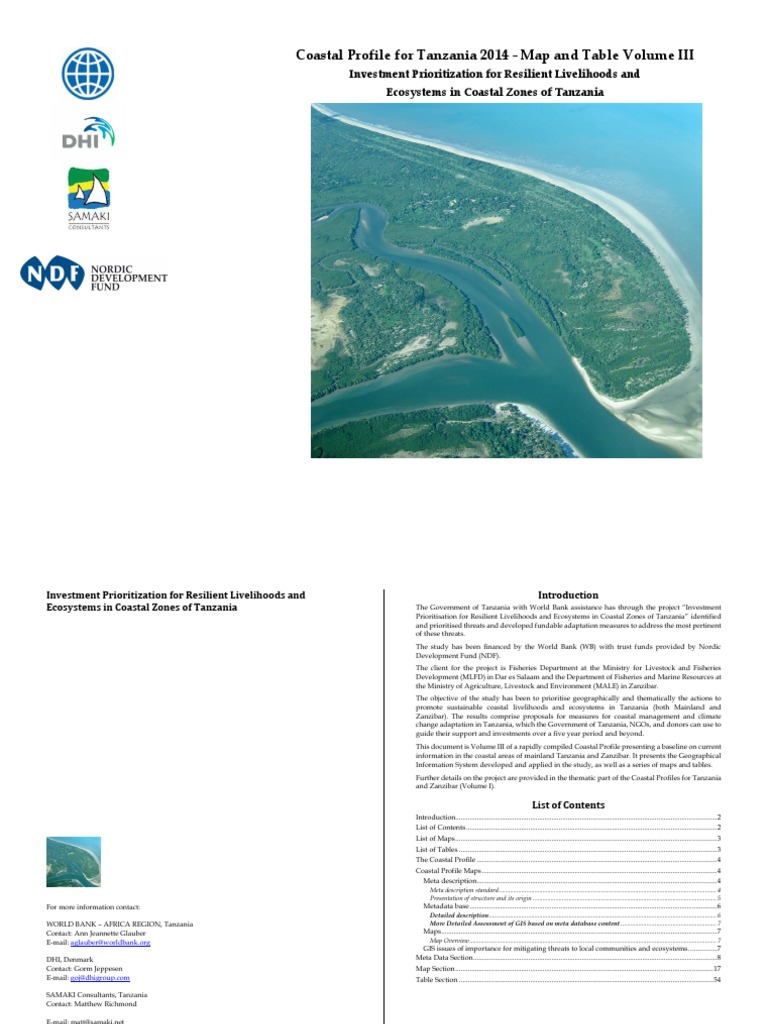 Coastal Profile Volume III - Maps and Tables Mainland Tanzania and ...