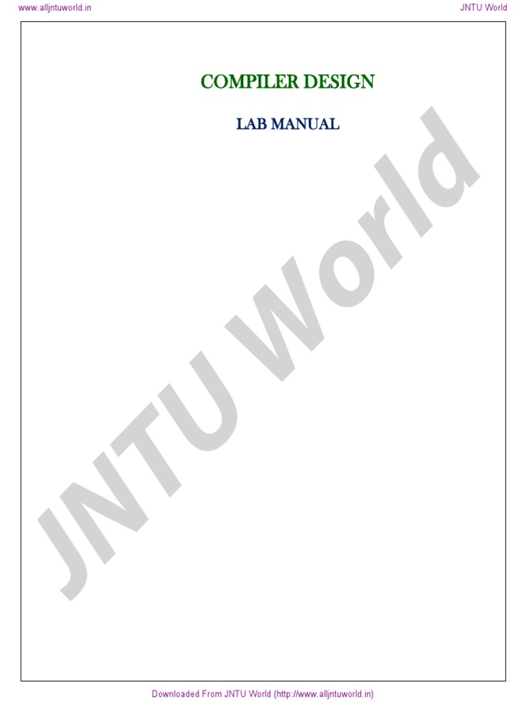 Compiler Design Lab Manual | PDF | Parsing | Engineering Compiler Design Lab Manual | PDF | Parsing | Engineering