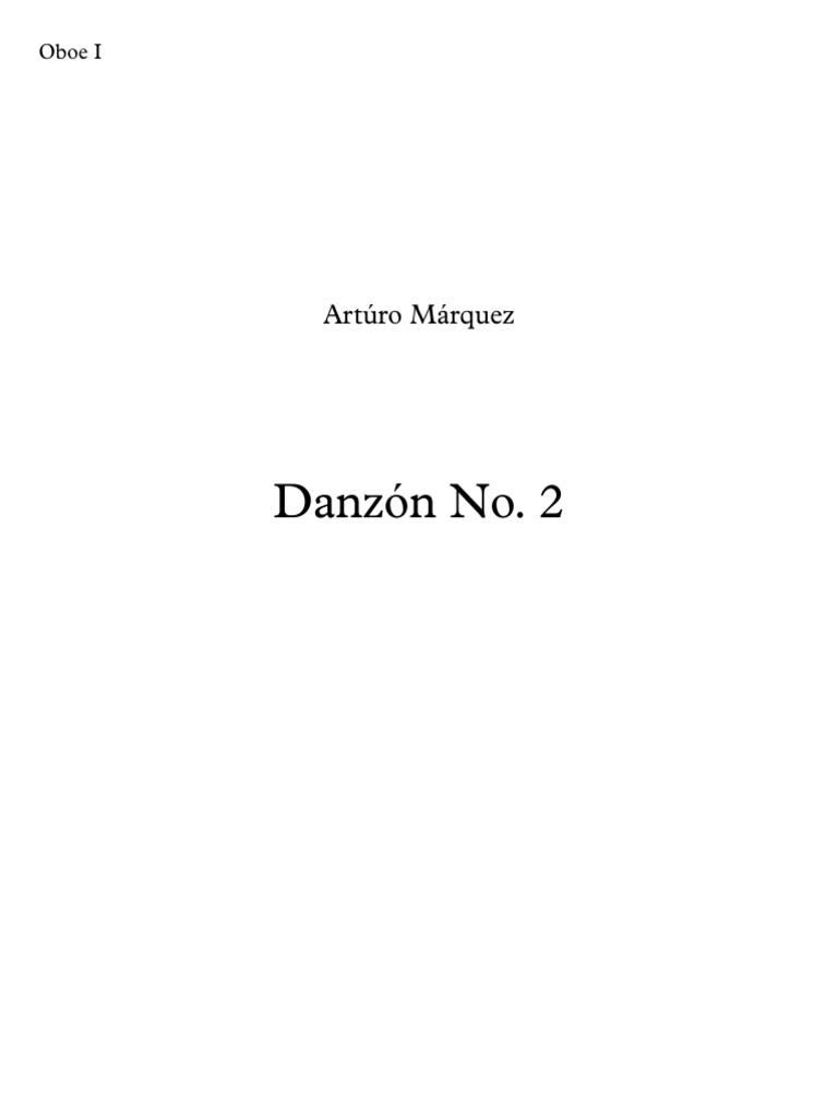 Arturo Marquez Danzon 2 - Oboe I | PDF