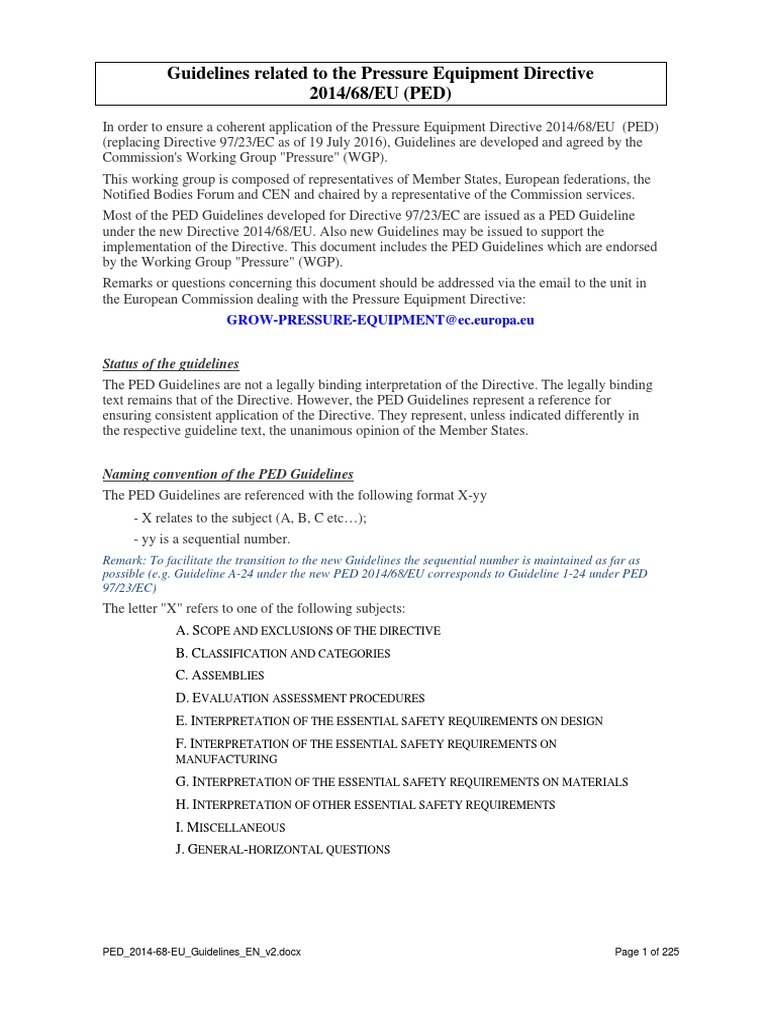2014-68-EU Guidelines en v2 PED | PDF | Pipe (Fluid Conveyance) | Steam ...