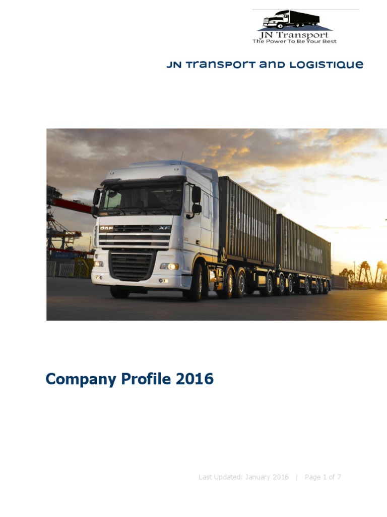 JN Transport Company Profile 2016 | PDF | Transport | Occupational ...