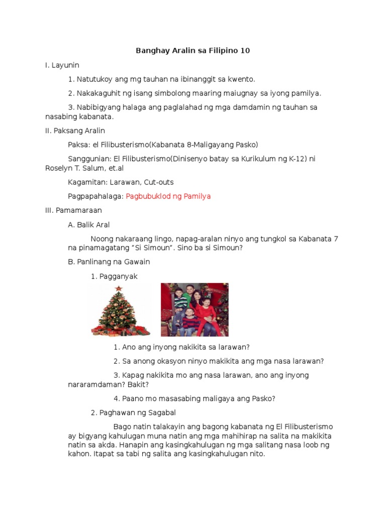 Banghay Aralin Sa Filipino 10