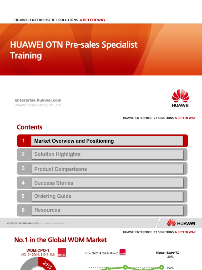 02-HUAWEI OTN Pre-Sales Specialist Training V1.0 | PDF | Wavelength ...