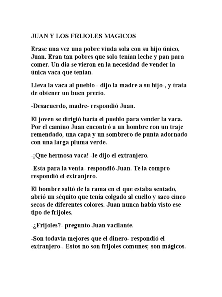 Juan y los frijoles mágicos | PDF | Pollo | Carne