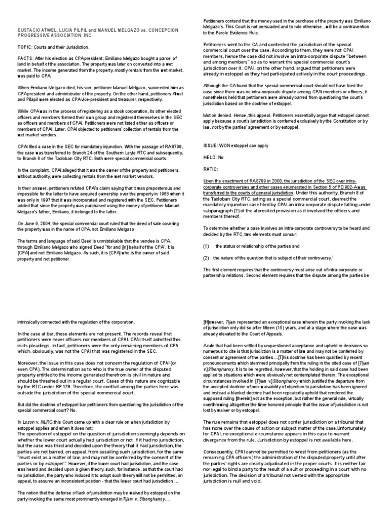 Atwel Vs Cpai | PDF | Estoppel | Jurisdiction