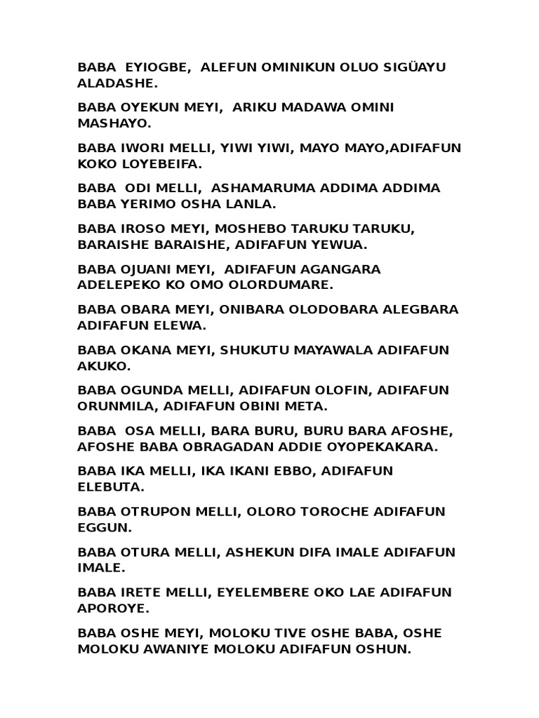 Rezo de Los Mellis Cortos | PDF