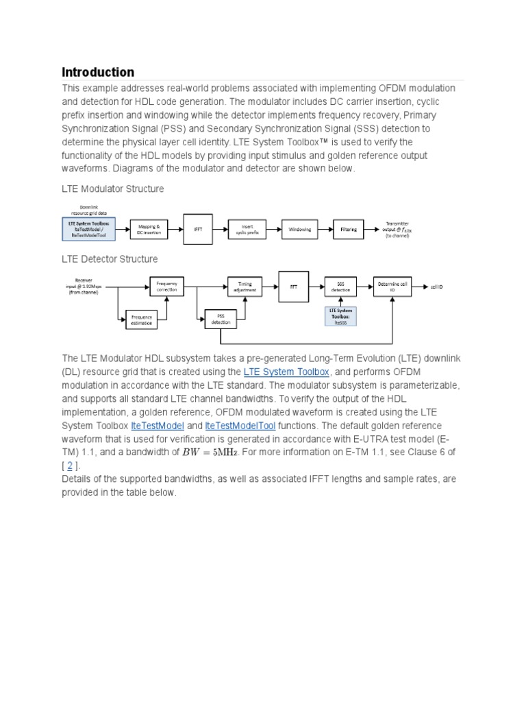 LTE OFDM Modulator and Detector | PDF | Orthogonal Frequency Division ...