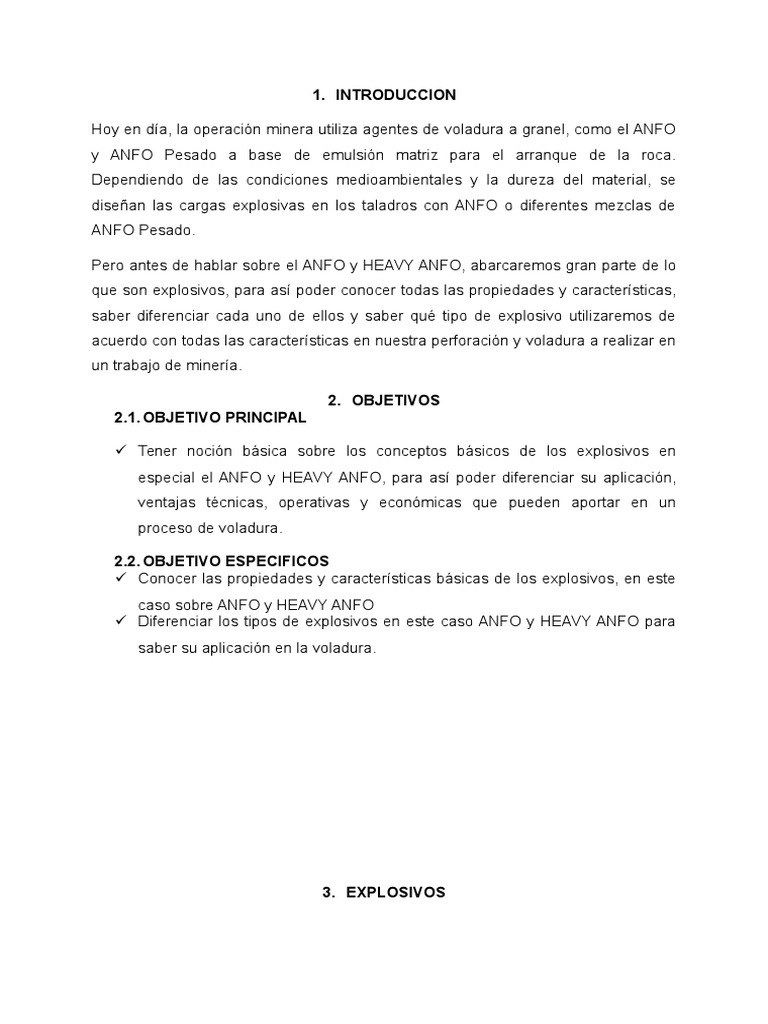 Anfo y Heavy Anfo | PDF | Material explosivo | Aluminio