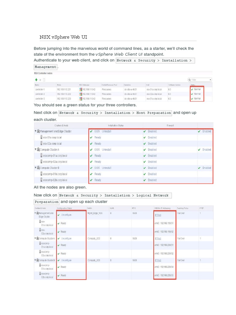 NSX Vsphere - Troubleshooting Commands | PDF | Transmission Control Protocol | Computer Network