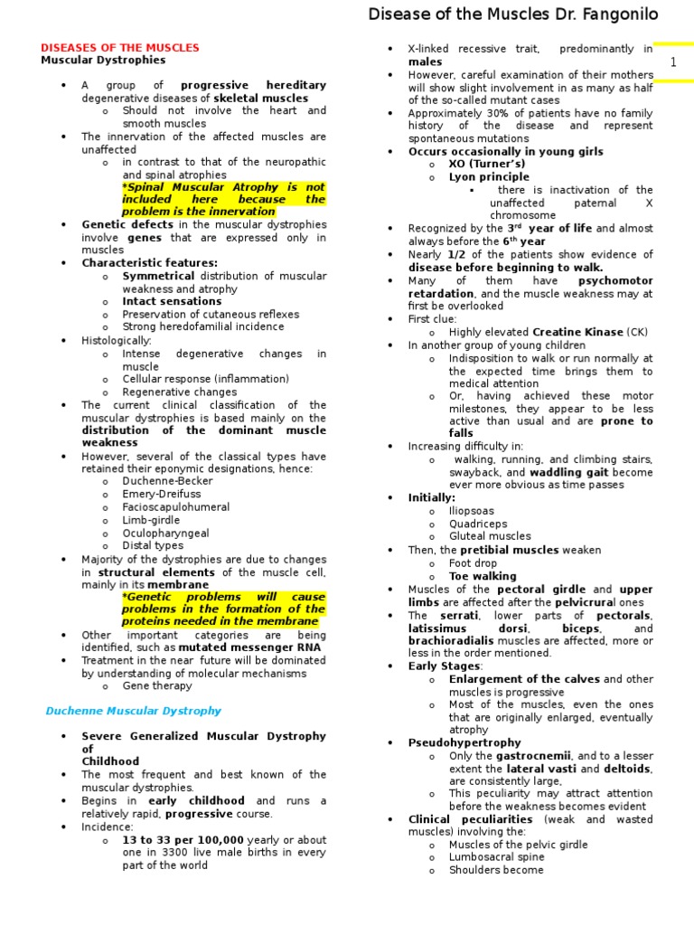 A Comprehensive Review of Muscular Dystrophies: Classification ...