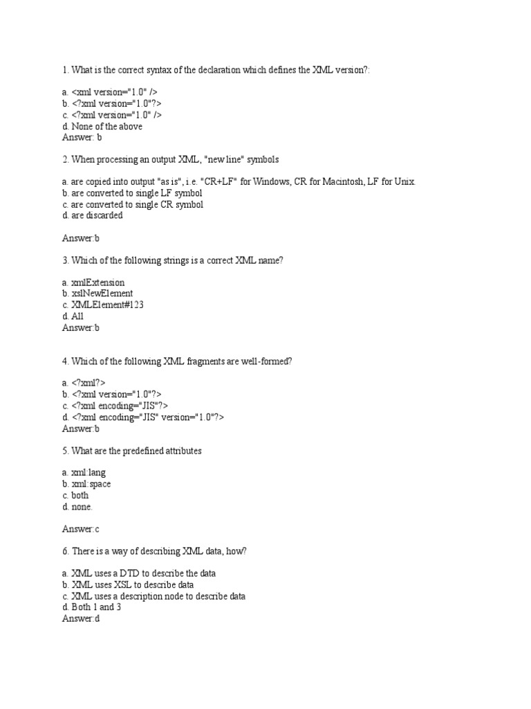 Web Tech Set 2 | PDF | Xml | Xslt