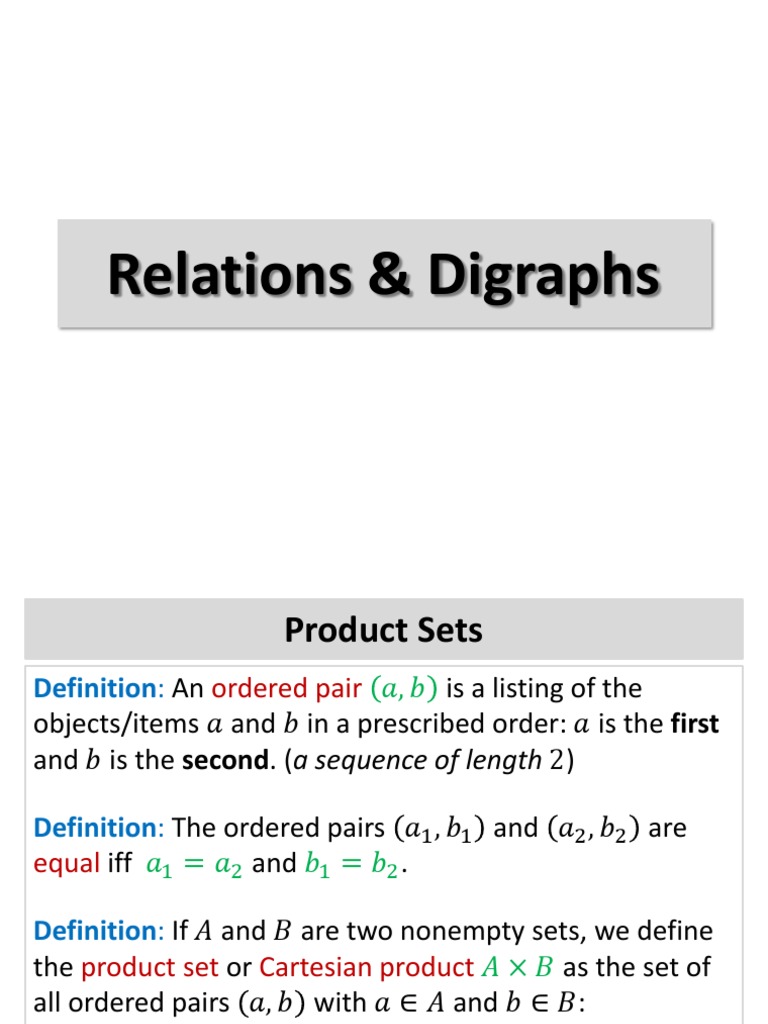 Relations & DIgraphs | PDF | Mathematical Concepts | Mathematical Relations