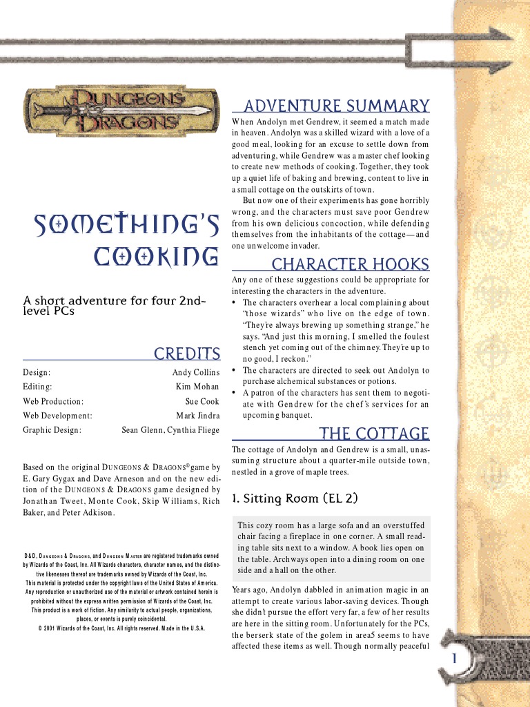 Cooking | Dungeons & Dragons | Wizards Of The Coast