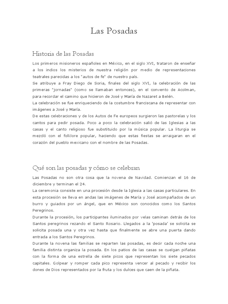 Las Posadas, Historia y Ritual PDF | PDF | Juegos y actividades ...