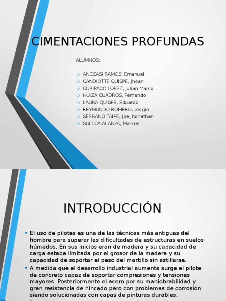 Cimentaciones Profundas Final | PDF | Fundación (Ingeniería) | Acero