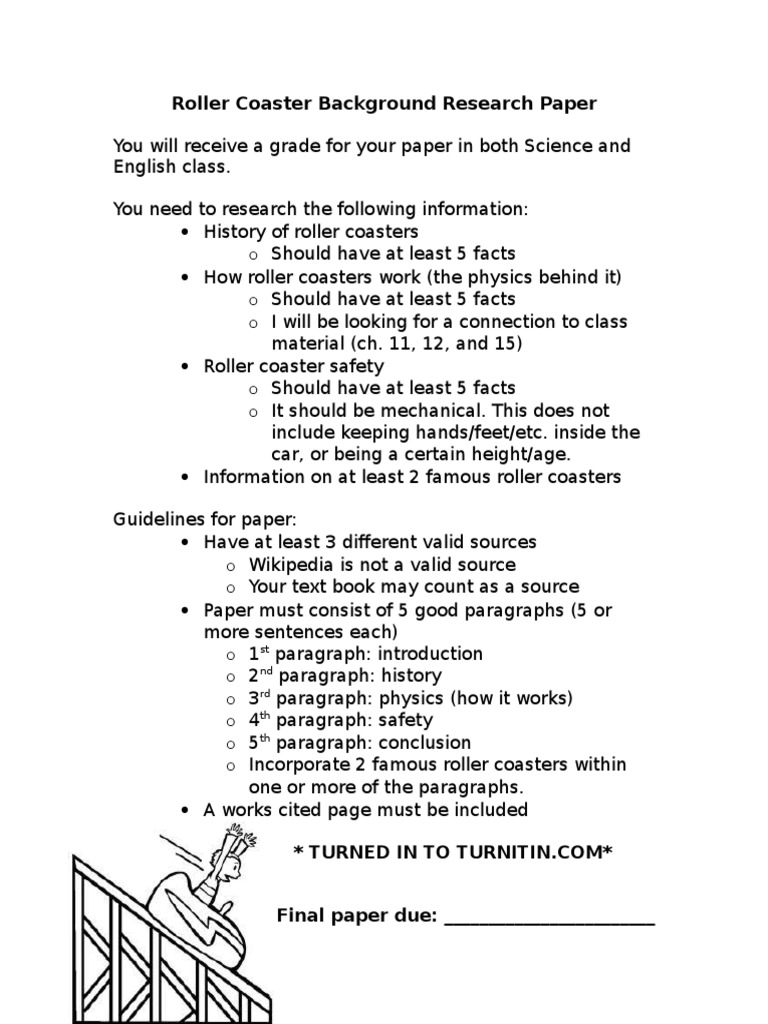 Roller Coaster Research Paper Guide | PDF | Teaching Methods ...